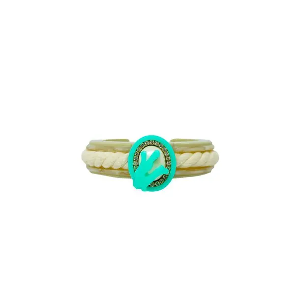 GISSA BICALHO Handmade Bracelet Coral And Pearl Cord Turquoise - Green