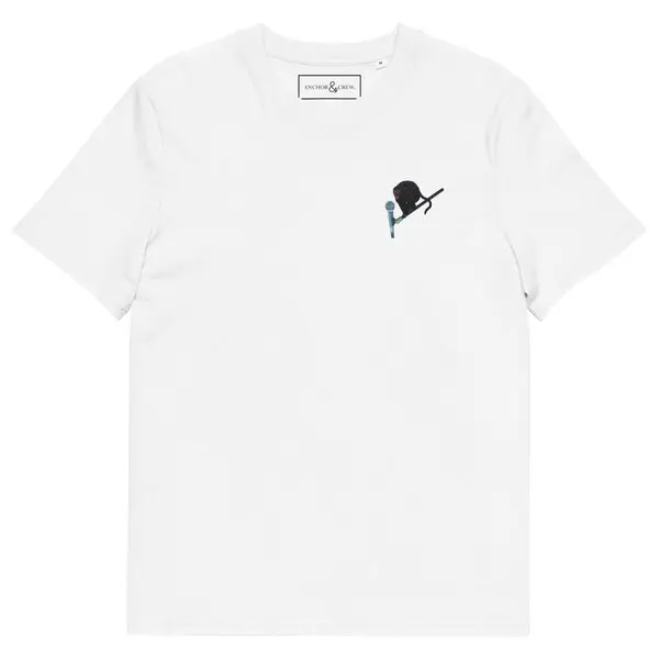 ANCHOR & CREW Artist Monkey Organic Cotton Embroidered T-shirt - White