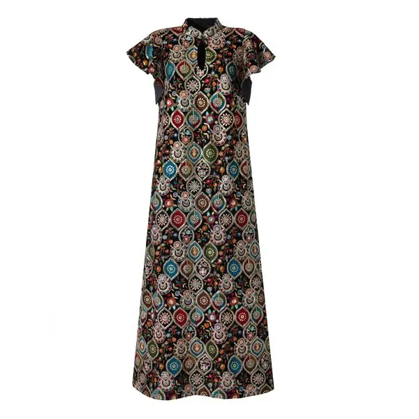 JULIA ALLERT Royal Embroidered Kaftan Dress - Black