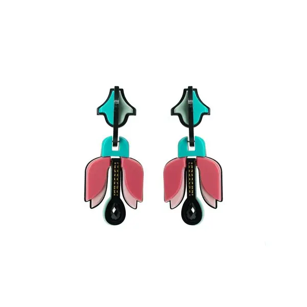 GISSA BICALHO Handmade Acrylic Earring Tulip Candy - Pink