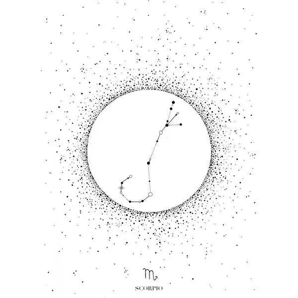 EMILY CARTER Scorpio Star Sign' Fine Art Print A3 - Black