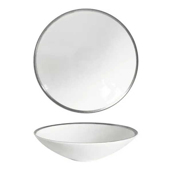 Twig New York Platinum Edge Set Of Two Soup Bowls - White