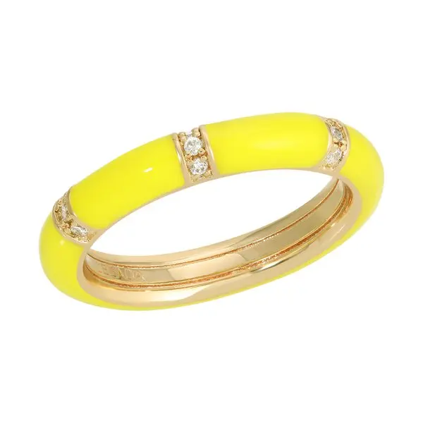 LEEADA JEWELRY Lamill Enamel Stacking Ring Daffodil - Yellow