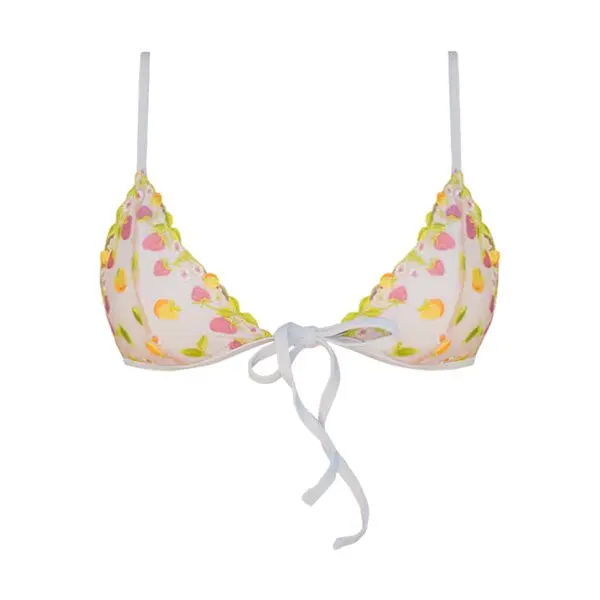 IVY SWIMWEAR Aster In Berry Lace Bikini Top - White