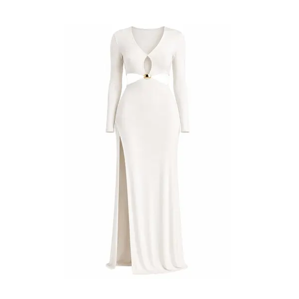 MAISON DE GALA Neutrals Celeste Ivory Maxi Dress