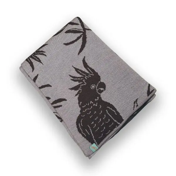 OTTO & SPIKE Neutrals Lightweight Wool Blankets Hello Cocky Hickory Small - Brown