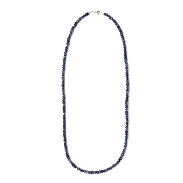 Shar Oke Blue / Silver Faceted Natural Sapphire Necklace - Blue/silver