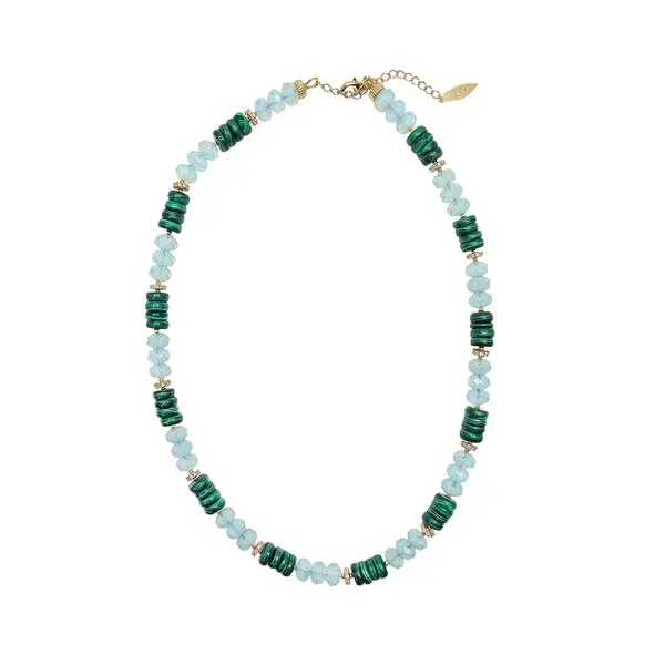 FARRA Malachite And Opal Color Matching Necklace - Green