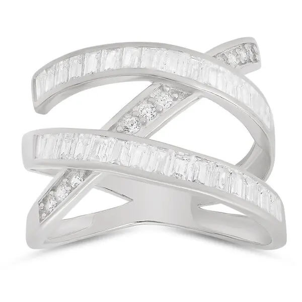 KYLIE HARPER Sterling Baguette-cut Highway Statet Ring - Silver
