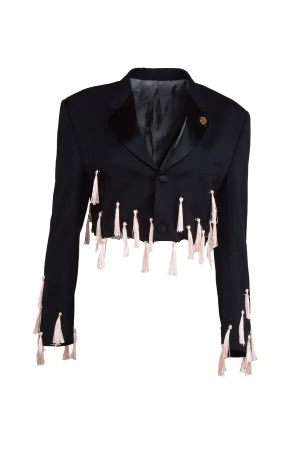 Natalia Petruch Beverlee Cropped Blazer - Black