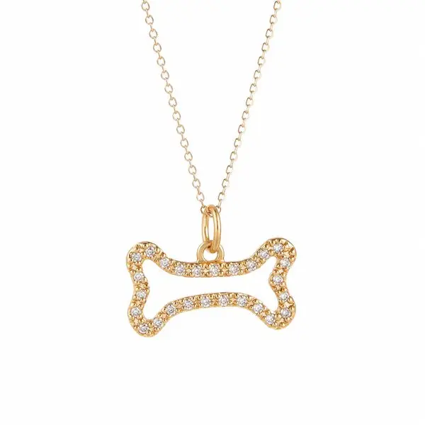 ISKRA Bone 14k Diamonds Necklace - Gold