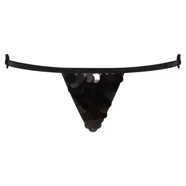 BELLE ET BON BON Naomi Sequinned Thong - Black