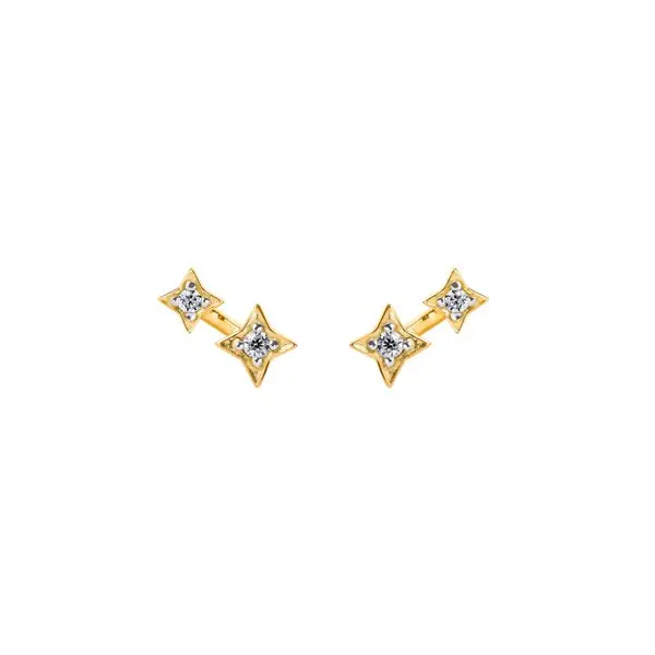 BLOOMTINE | EARTH ANGEL HQ Illuminess™ Mini Vermeil Shooting Star Studs - Gold
