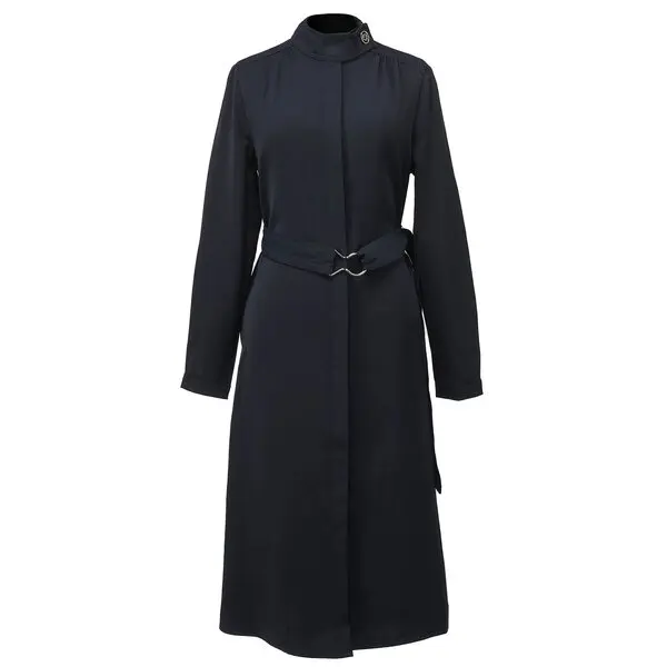 SMART AND JOY High Neck And Long Sleeves Shirt-dress Navy - Blue
