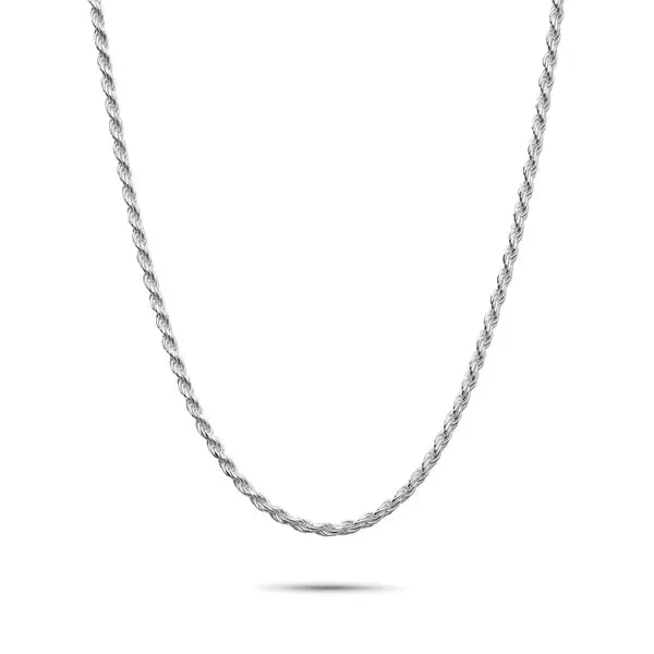 RAHUL PATEL COLLECTION Diamond Cut Rope Chain - Silver