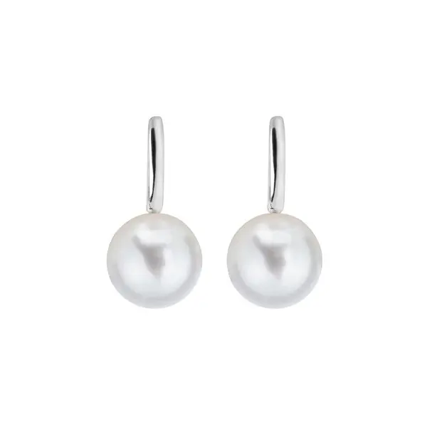 ORA PEARLS Silver / White Aetis X Large Pearl Hoop Earrings Silver - Silver/white