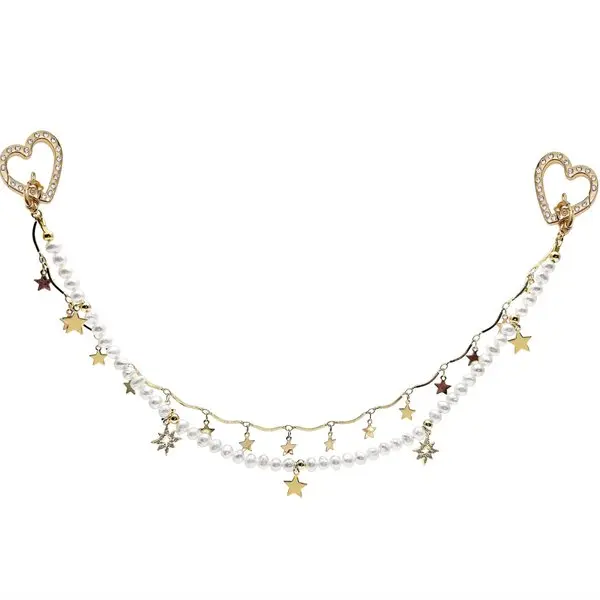 FARRA Freshwater Pearl With Star Double Layers Bag Charm - White