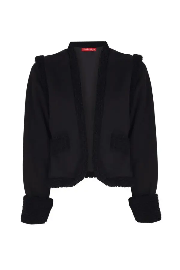 NO'DESIGN Teddy Detail Jacket - Black