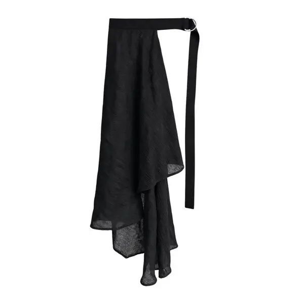 VIRAGO Nyx Layered Waist Cape With Adjustable Belt - Black