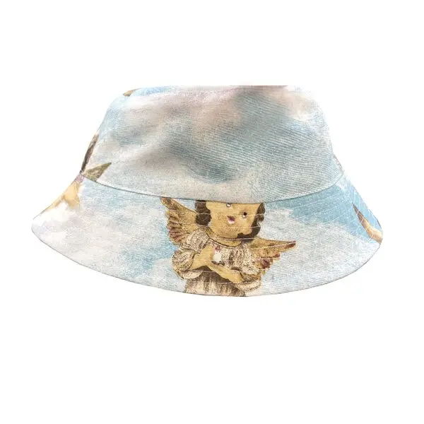 QUILLATTIRE Boujee Sky Print Bucket Hat - Blue