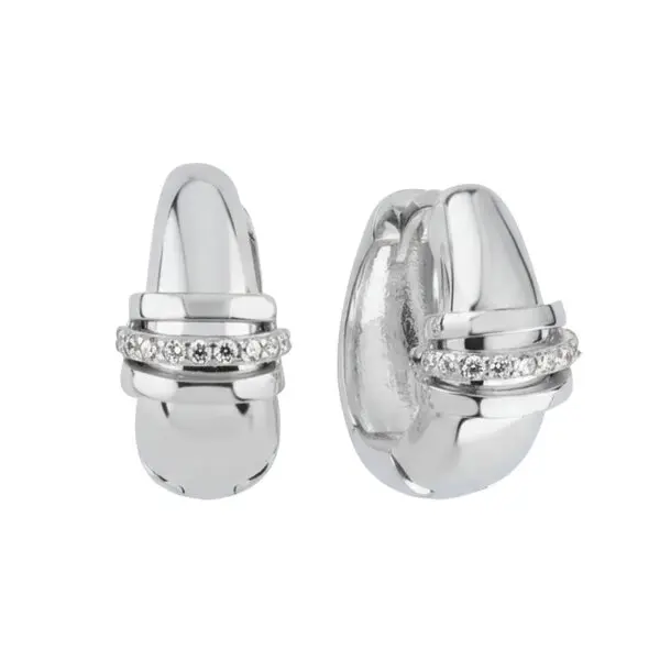 LINYA JEWELLERY Stone Mini Hoop Earrings - Silver