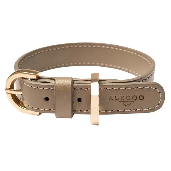 ALECOO Neutrals Classy Dog Collar Taupe Gold - Yellow