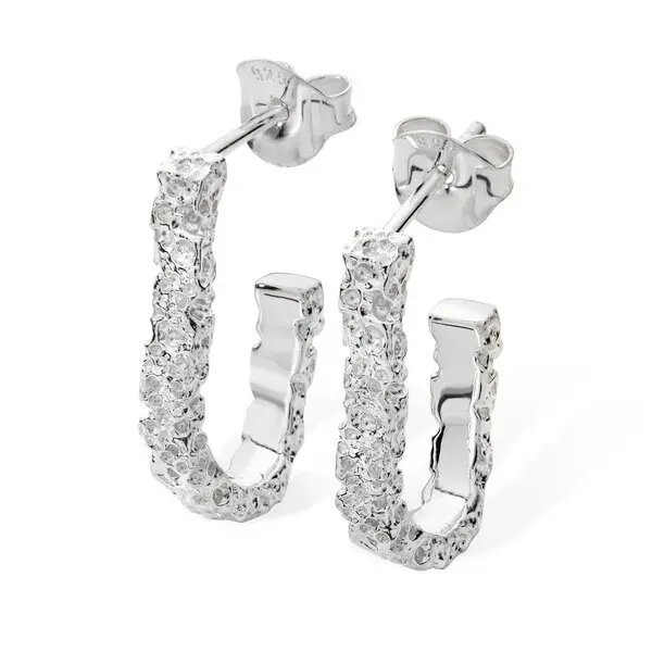LUCY QUARTERMAINE Solid Sterling Half Hula Hoop Earrings - Silver