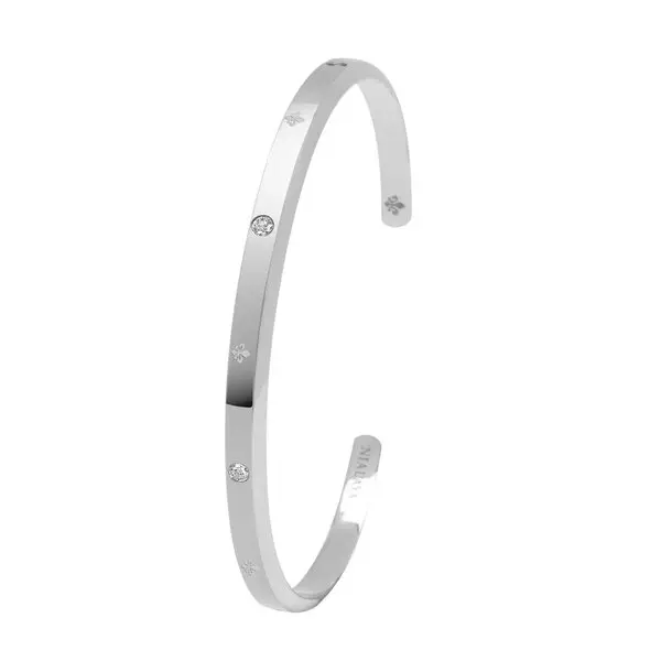 NIALAYA JEWELRY Fleur De Lis Cuff - Silver