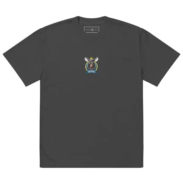 ANCHOR & CREW Faded Black R. R. C. Alce El Clasico Football Cotton Oversized T-shirt - Grey