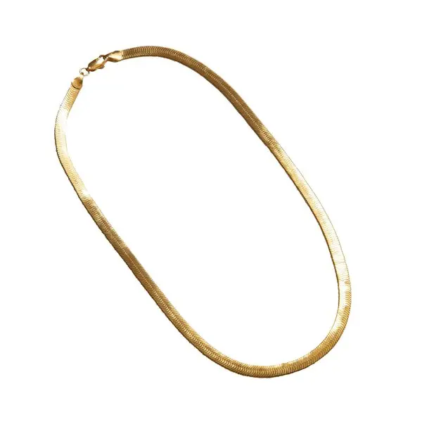 OUTOFOFFICE Herringbone Chain Traditional Necklace - Gold