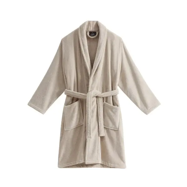 PURE PARIMA Egyptian Cotton Plush Robe -sand - Brown
