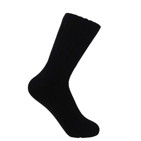 PEPER HAROW - MADE IN ENGLAND Ribbed Bed Socks - Black