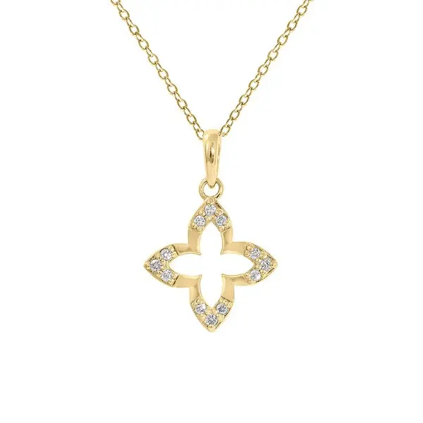 KIERA Lab Grown Diamond Accent Floral Charm Necklace - Yellow