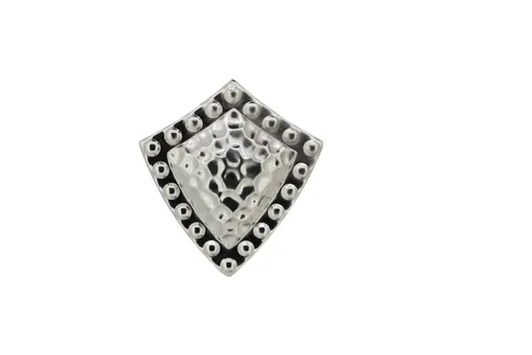 VICKISARGE Hammered Shield Pin - Silver