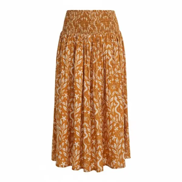 MARY MARSHMALLOW Long Everyday Skirt Moon Magic Mustard - Gold