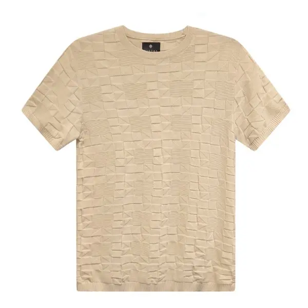 VUSTRA Patterned Sand Knit Tee - White