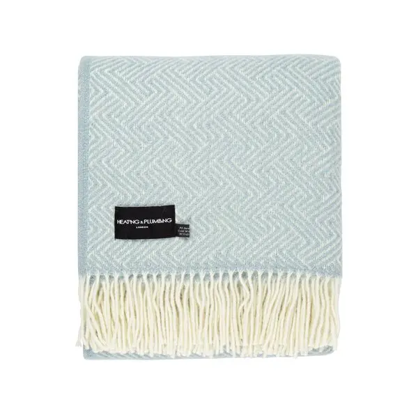 HEATING & PLUMBING LONDON Lollypop Pure New Wool Blanket - Blue