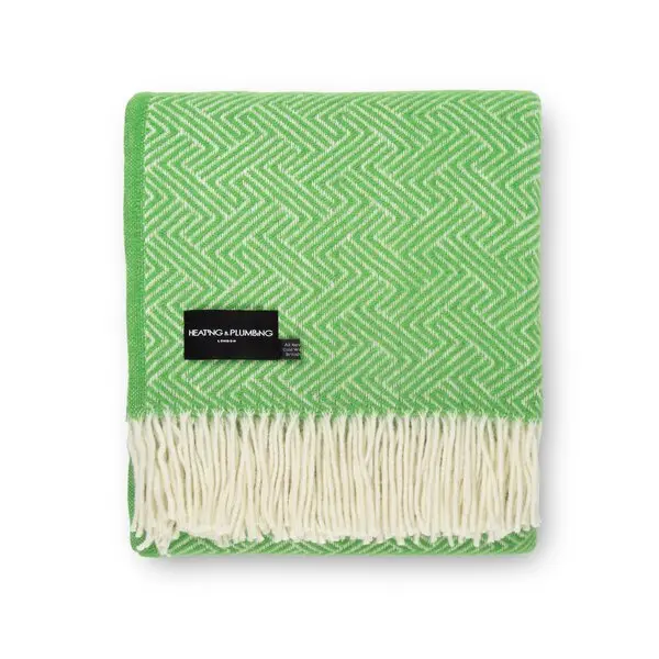HEATING & PLUMBING LONDON Lollypop Pure New Wool Blanket - Green