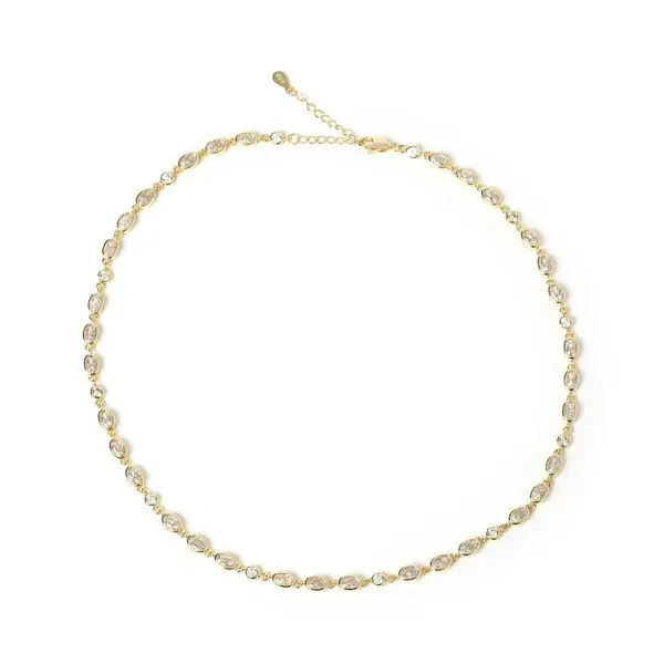 ARMS OF EVE Isadora Gold Necklace Stone - White