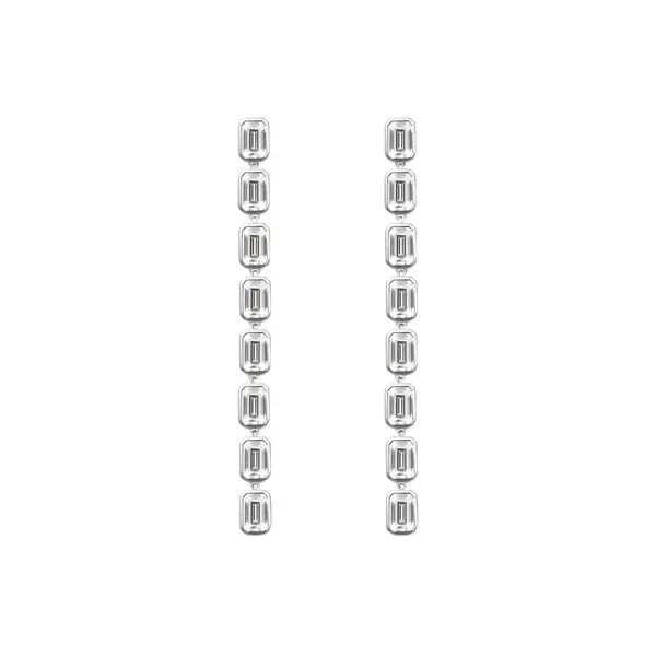 Arte Madrid Gemma Cascading Dangle Earrings Emerald - Silver
