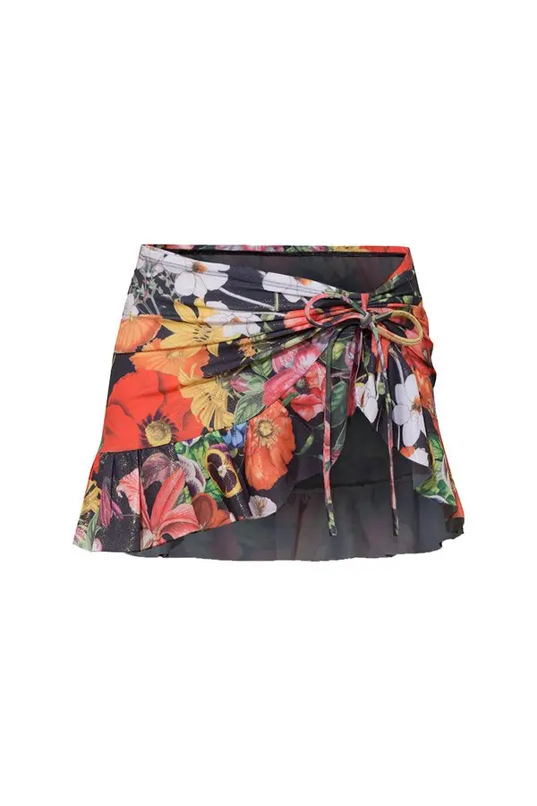 LUNA B Short Reverie Floral Ruffle Skirt