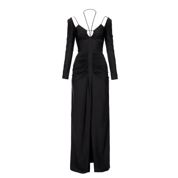 AGGI BY HALEWSKI Dianna Maxi Maxi Evening Dress - Black