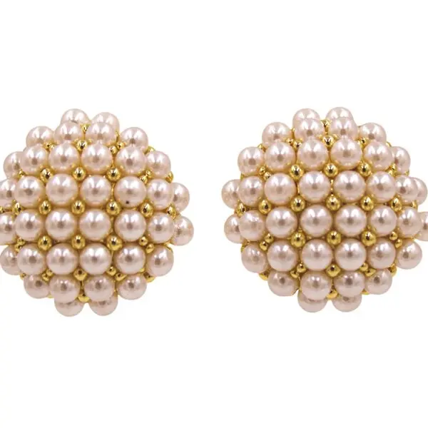 1610ISTANBUL Vintage Pearl Earrings - Gold