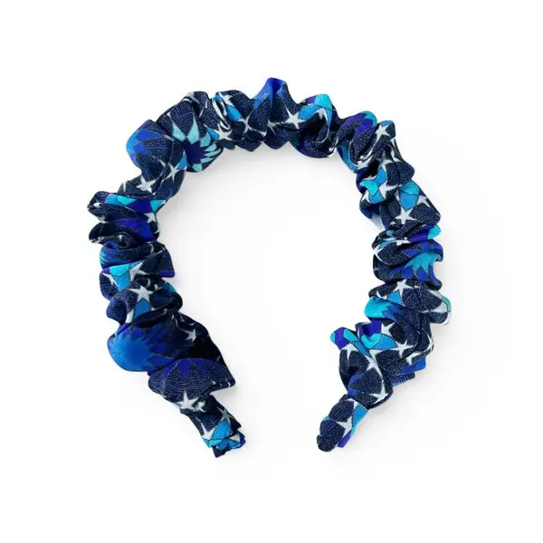 TRAMP IN DISGUISE Aziz Silk Scrunchie Headband - Blue
