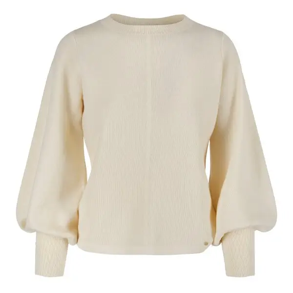 TIRILLM Alison" Merino Wool Sweater With Puffed Sleeves Off - White