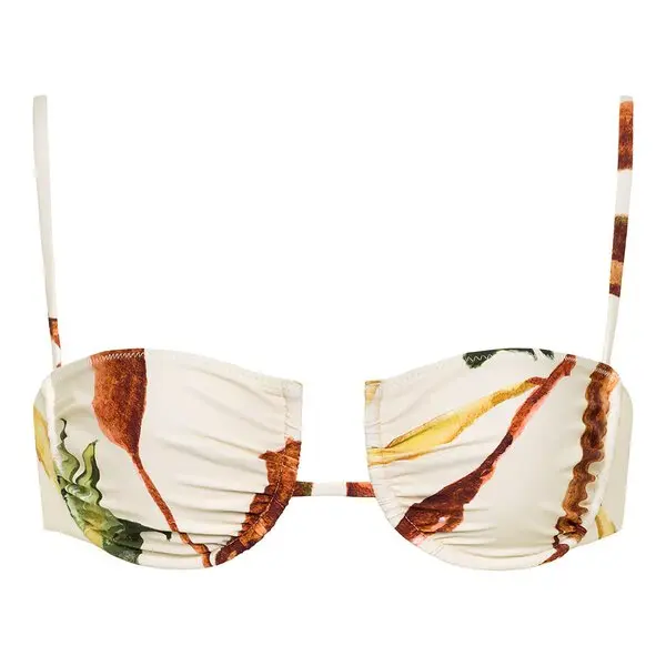 MONTCE Rooted Floral Simonette Bikini Top - Yellow