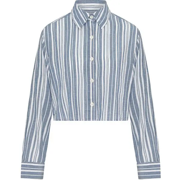NUDEA The Cropped Shirt French Navy Stripe - Blue
