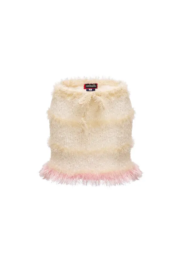 ANDREEVA Handmade Knit Skirt - White