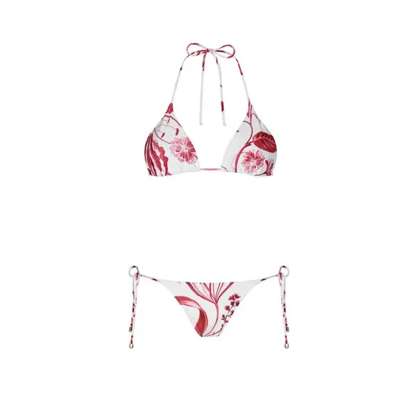 AGUACLARA Rouge Triangle Top Side Tie Bottom - Red