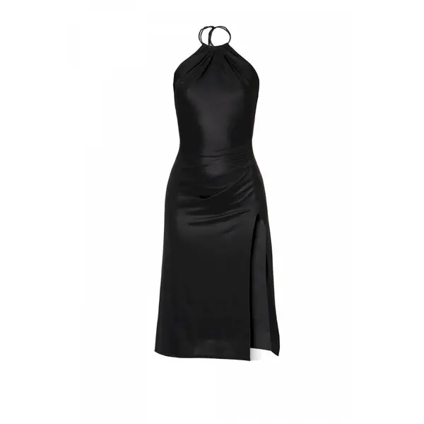AGGI BY HALEWSKI Maricel Midi Dress With Open Back - Black